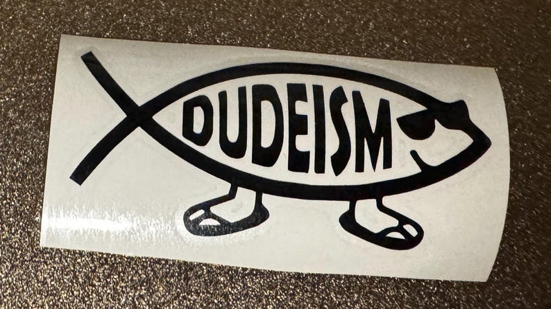 Big Lebowski Dudeism Fish Vinyl Decal - Etsy