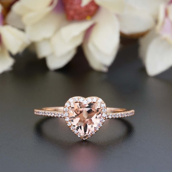Heart Shaped Morganite Ring - Etsy