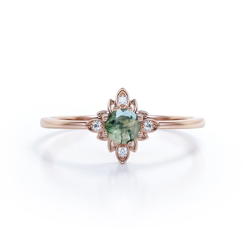 Vintage Flower Engagement Ring Dainty Flower Promise Ring - Etsy