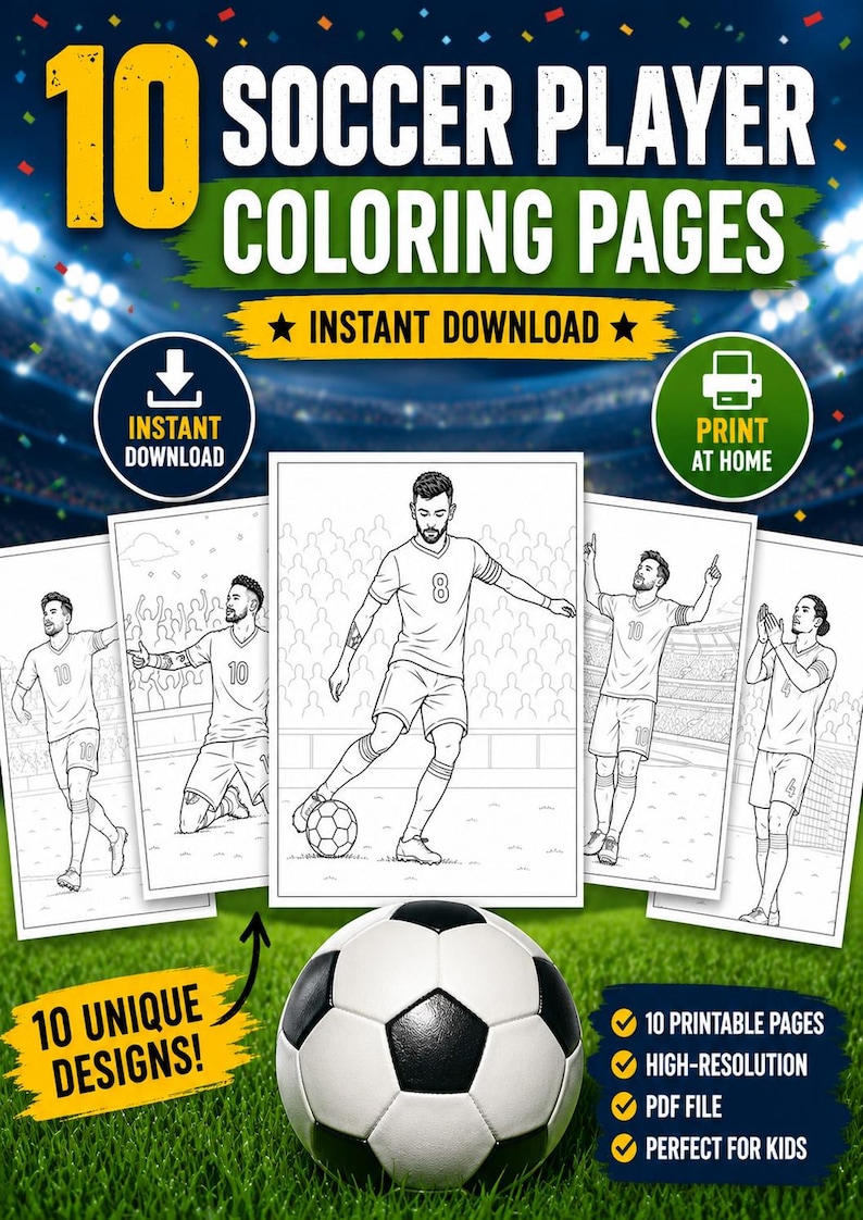 Soccer Coloring Pages for Kids | Printable Soccer Coloring Book ...