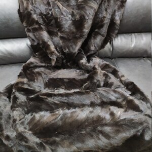 Real Mink Fur Blanket Throw Black Color, Home Warmer - Etsy