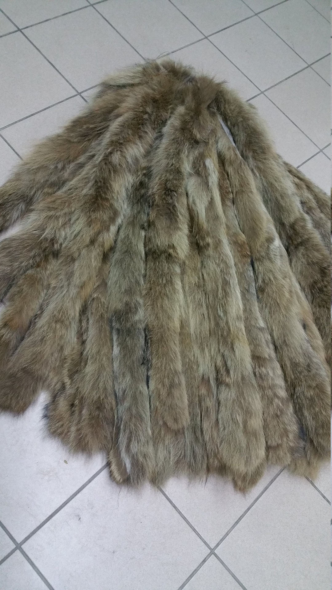 Fur Haki Coyote Fluffy Stripes Trims Diy Crafts Use It Collar, Scarf ...