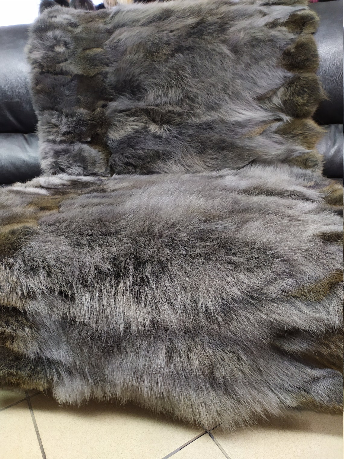 Real Coyote Fur Blanket Throw Gray Color Home Warmer - Etsy