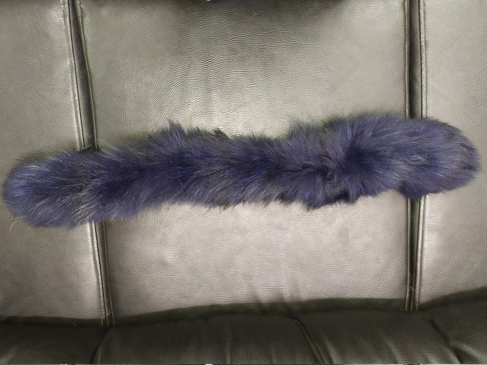 Real Fox Hood Trim Fur Collar Dark Blue Fox Fur Hood Trim | Etsy