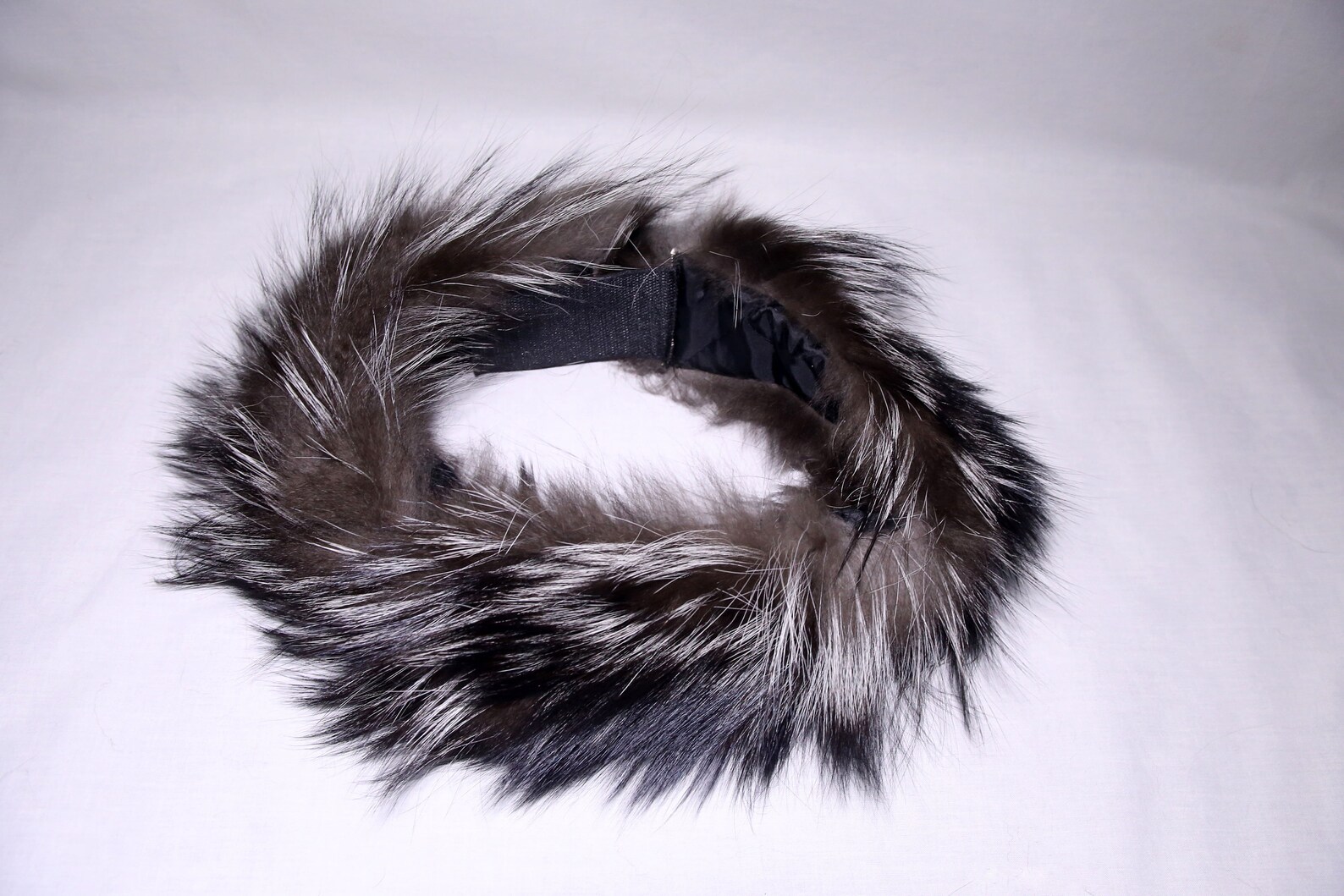 Real Fur Fox Headband Accessories Silver Black Color / Head - Etsy