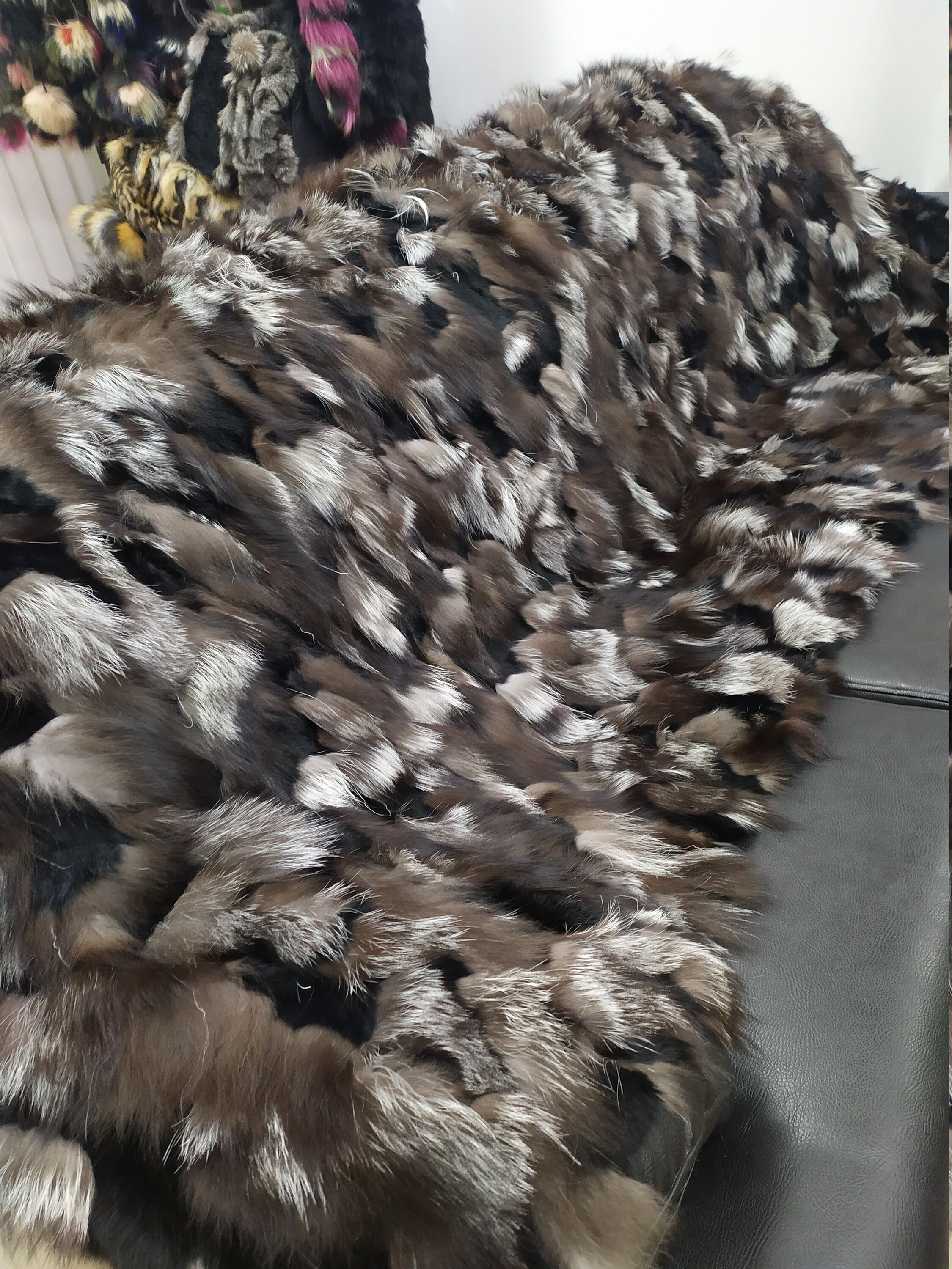 Real Fox and Rex Rabbit Fur Blanket Throw Silver and Black - Etsy