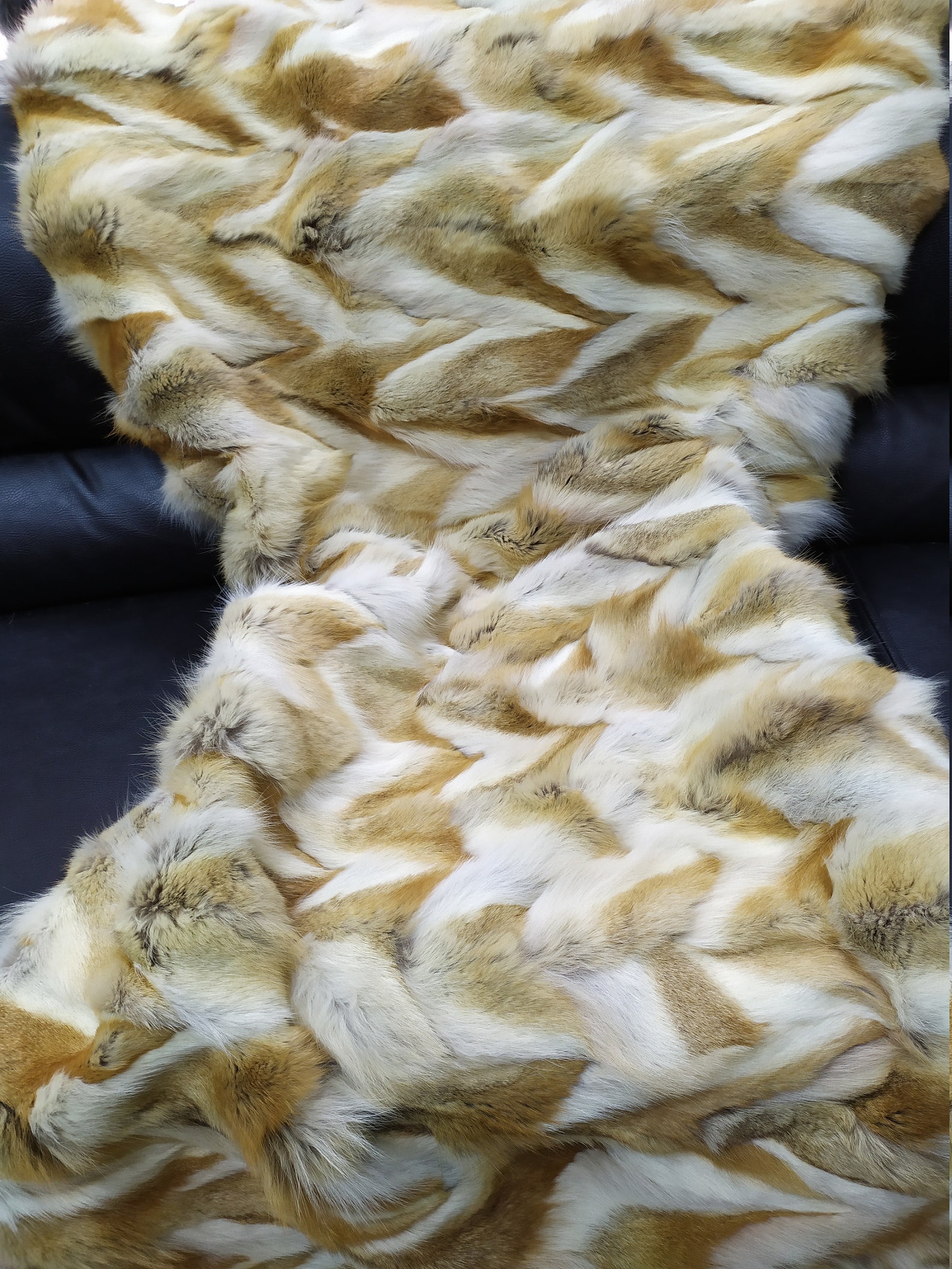 Real Coyote Fur Blanket Throw Natural Color Home Warmer - Etsy