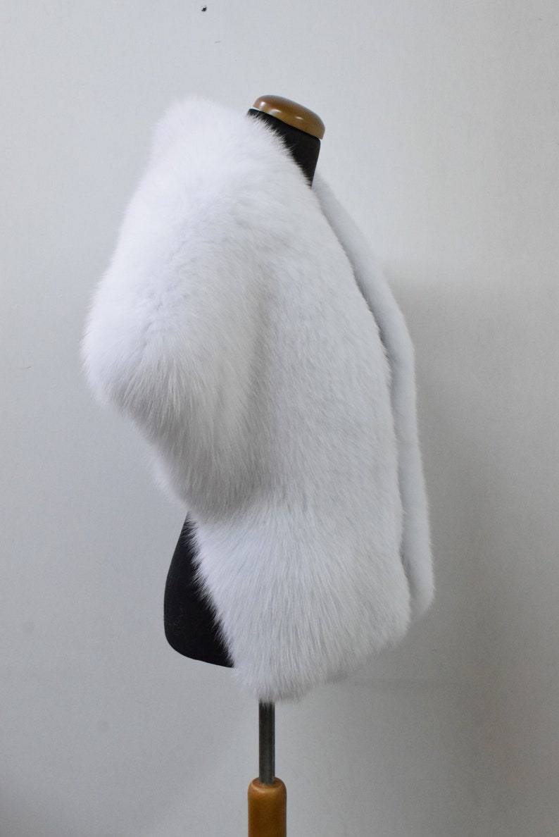 Women's Real Fur White Fox Etol Bolero Shawl Natural - Etsy