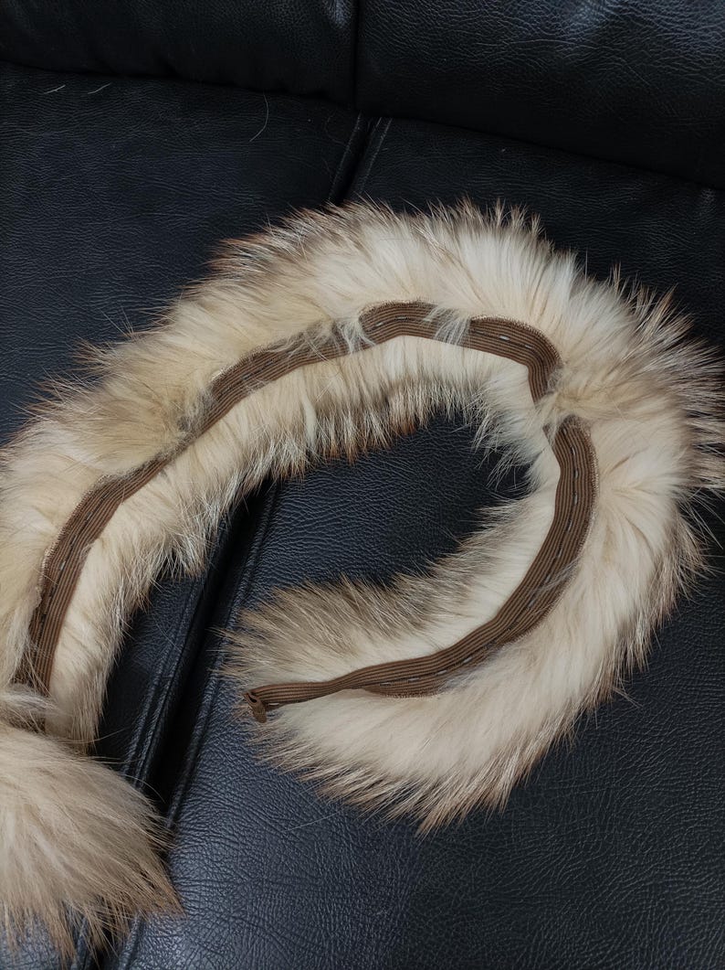 Real Fox Fur Hood Trim: Attachable Fur Collar (73cm) - Etsy