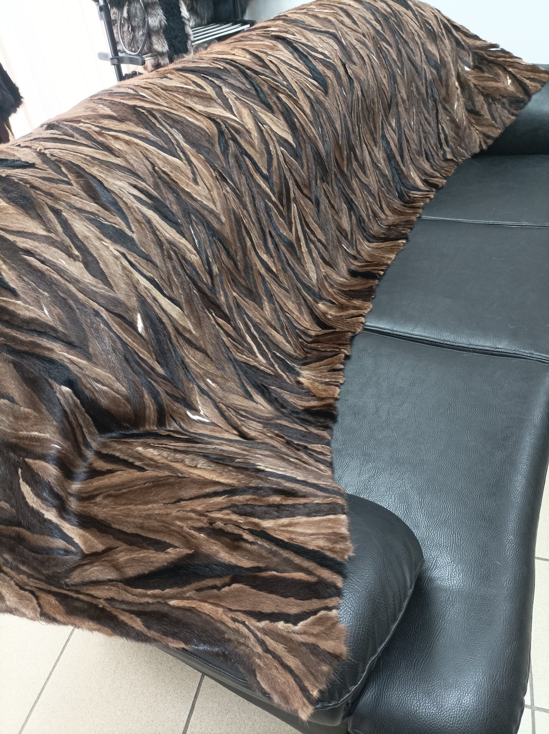 Real Mink Fur Blanket Throw Multicolor, Home Warmer - Etsy