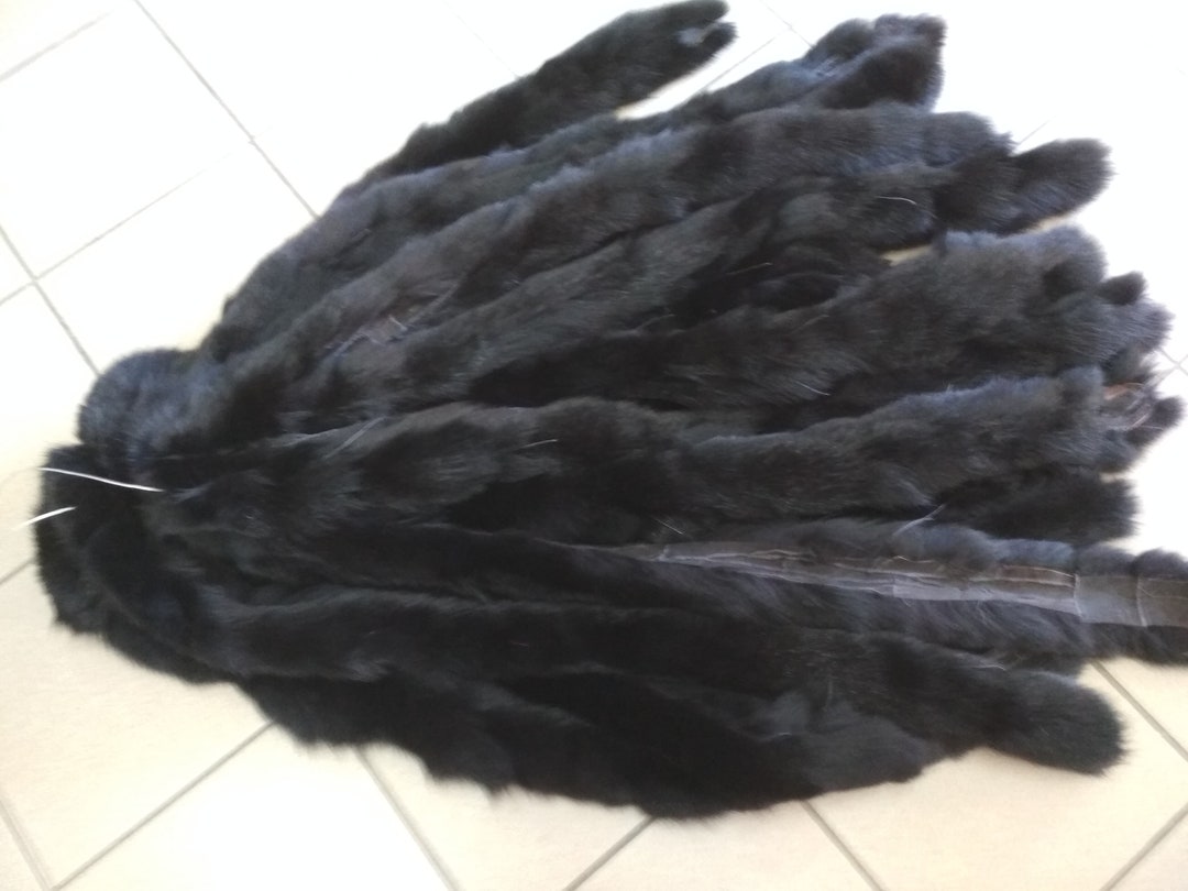Fur Black Fox Fluffy Stripes Trims Diy Crafts/ Use It Collar, Scarf ...