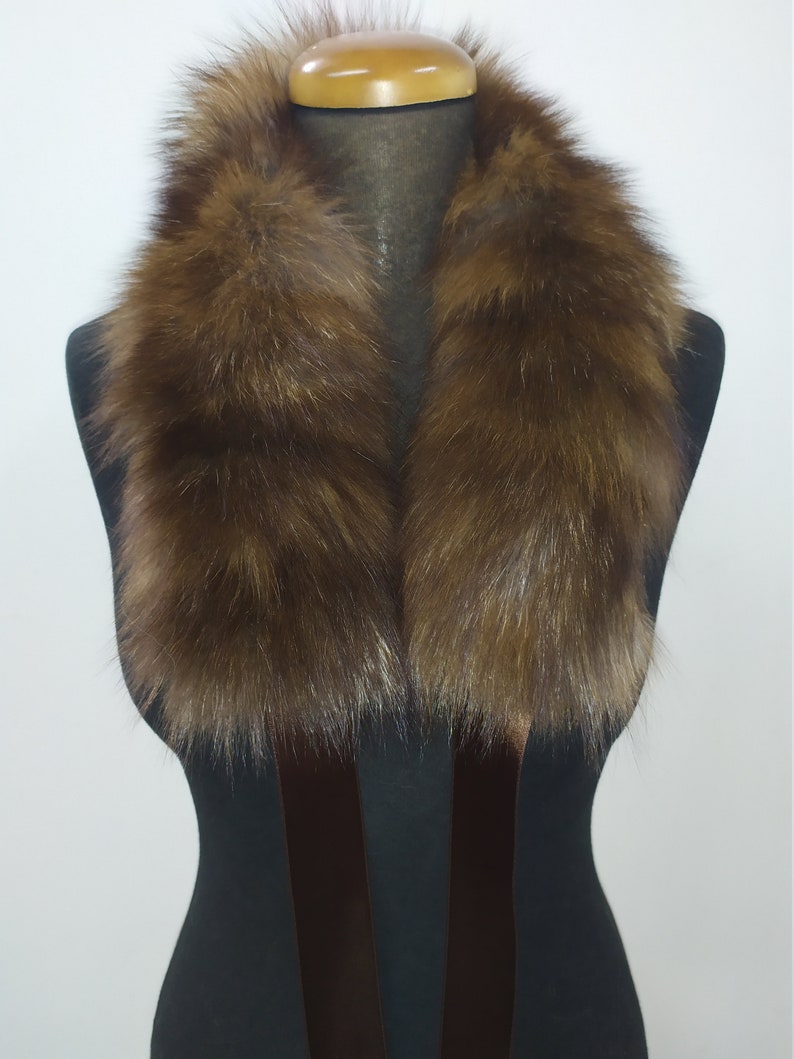 Fur Collarfox High Quality Fur Collar Brown Color Coat - Etsy