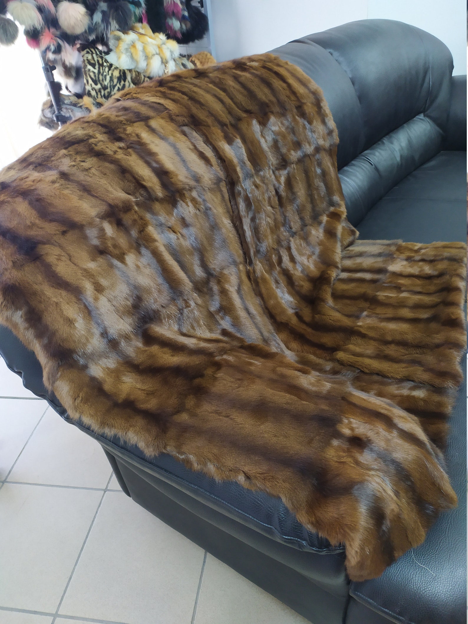 Real Martin Fur Blanket Throw Brown Home Warmer - Etsy