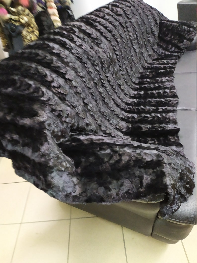 Real Mink Fur Blanket Throw Black Color Home Warmer - Etsy