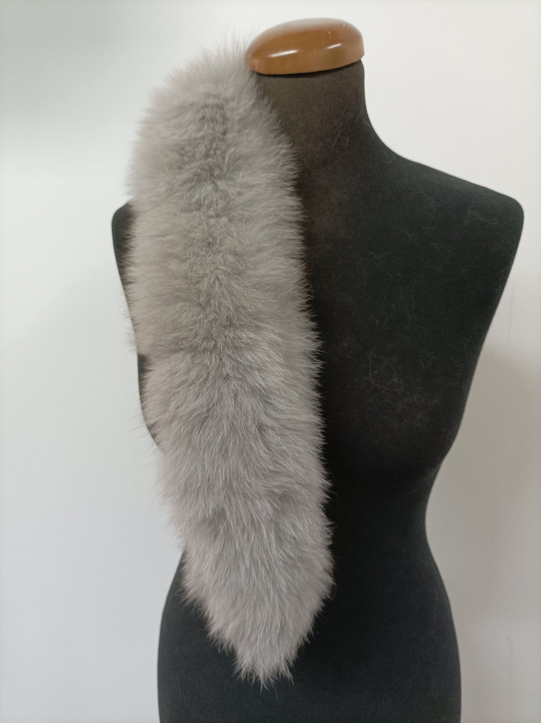 Fur Hood Trim, Real Fox Hood Trim, Fur Collar, Gray Color, Fox Fur Hood ...