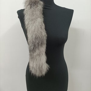 Fur Hood Trim, Real Fox Hood Trim, Silver Color,fur Collar, Fox Fur ...