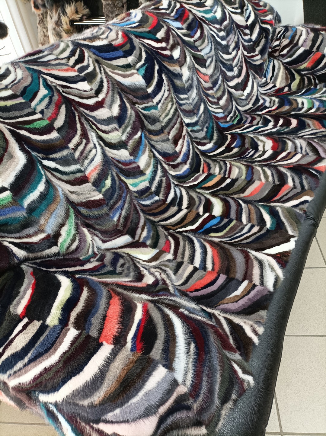 Real Mink Fur Blanket Throw Multicolor, Home Warmer - Etsy