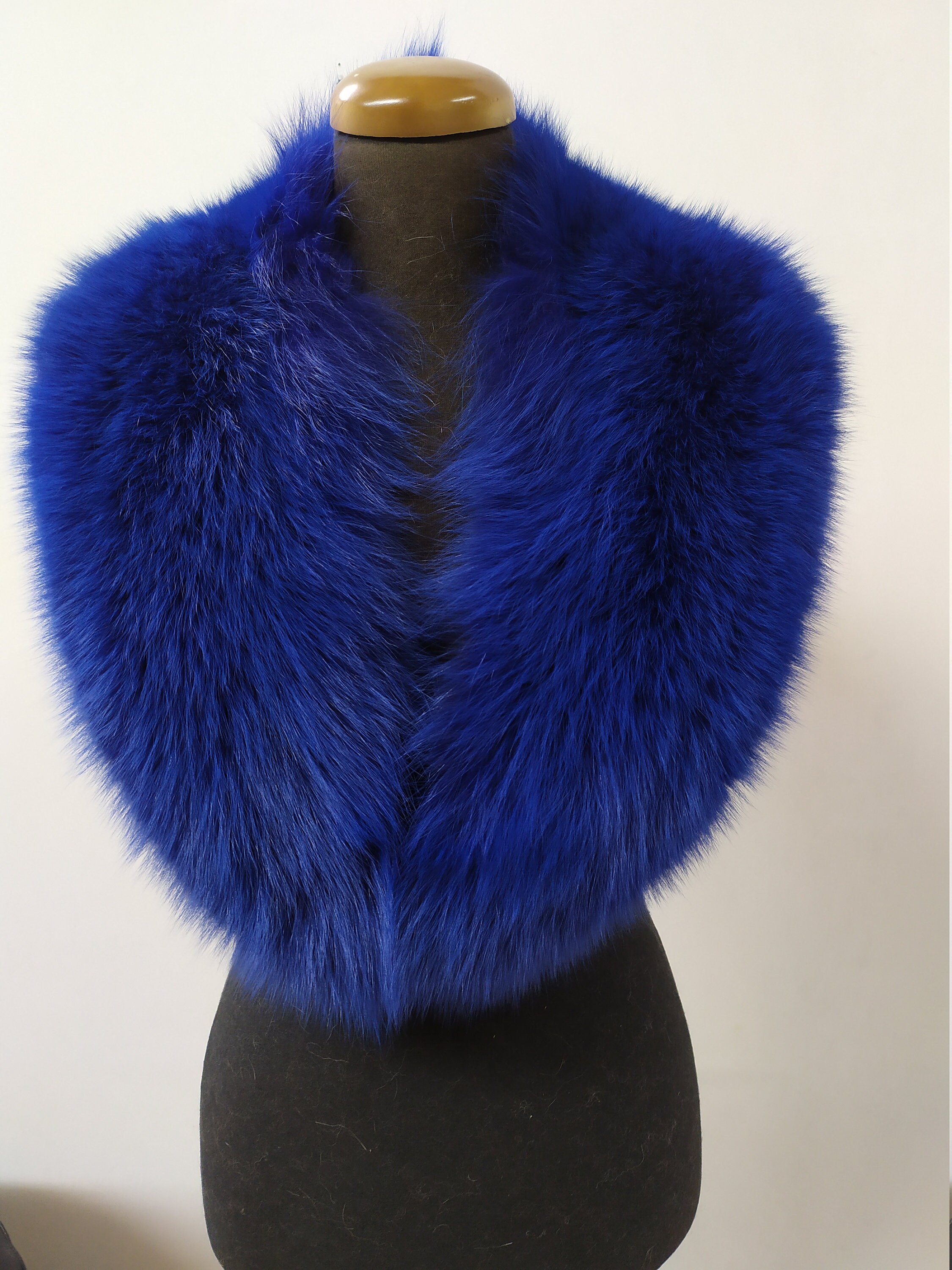 Long Fur Fox High Quality Fur Blue Color Coat Winter - Etsy