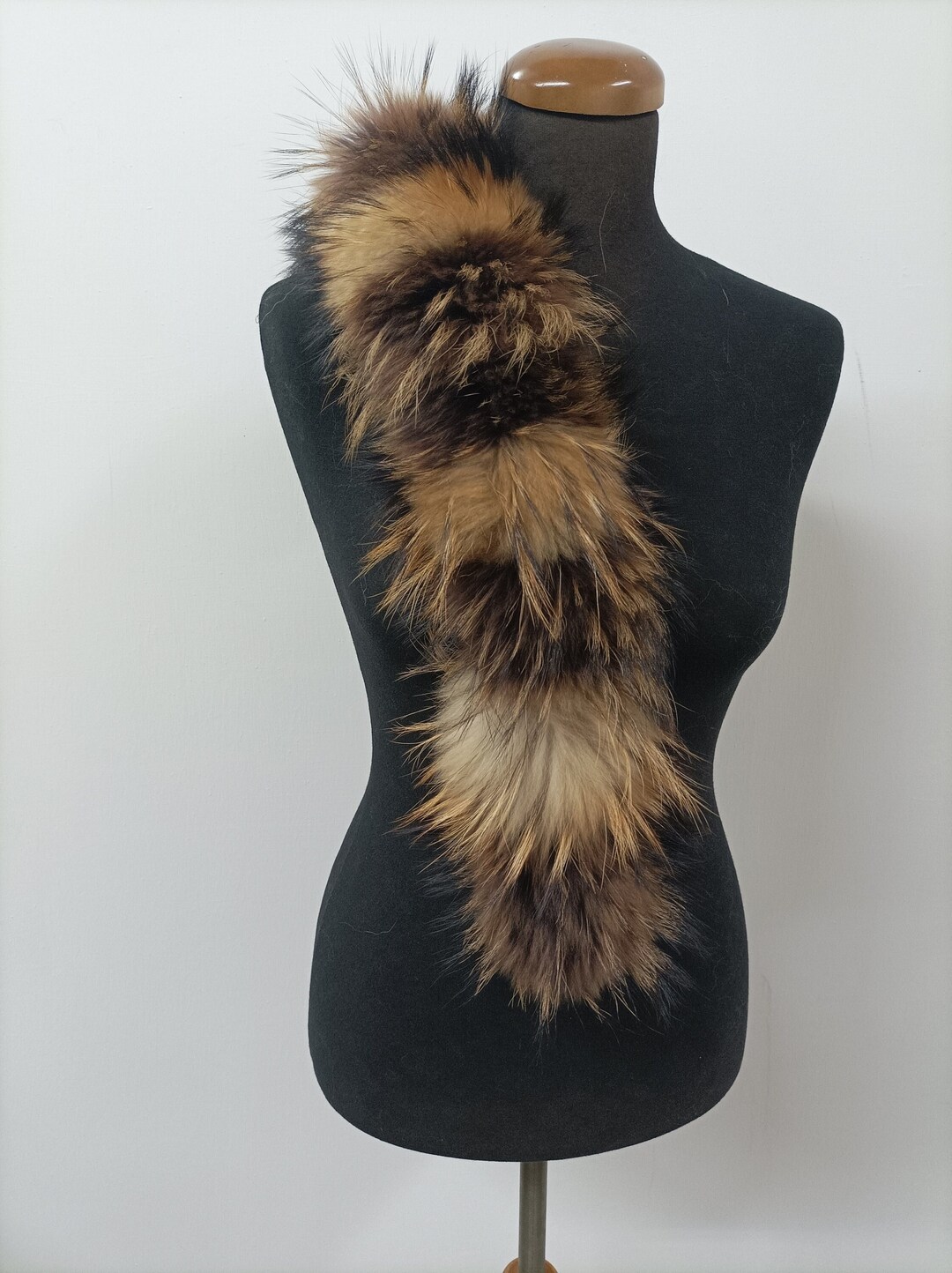 Fur Hood Trim, Real Finn Raccoon Hood Trim,multicolor, Fur Collar, Fur ...