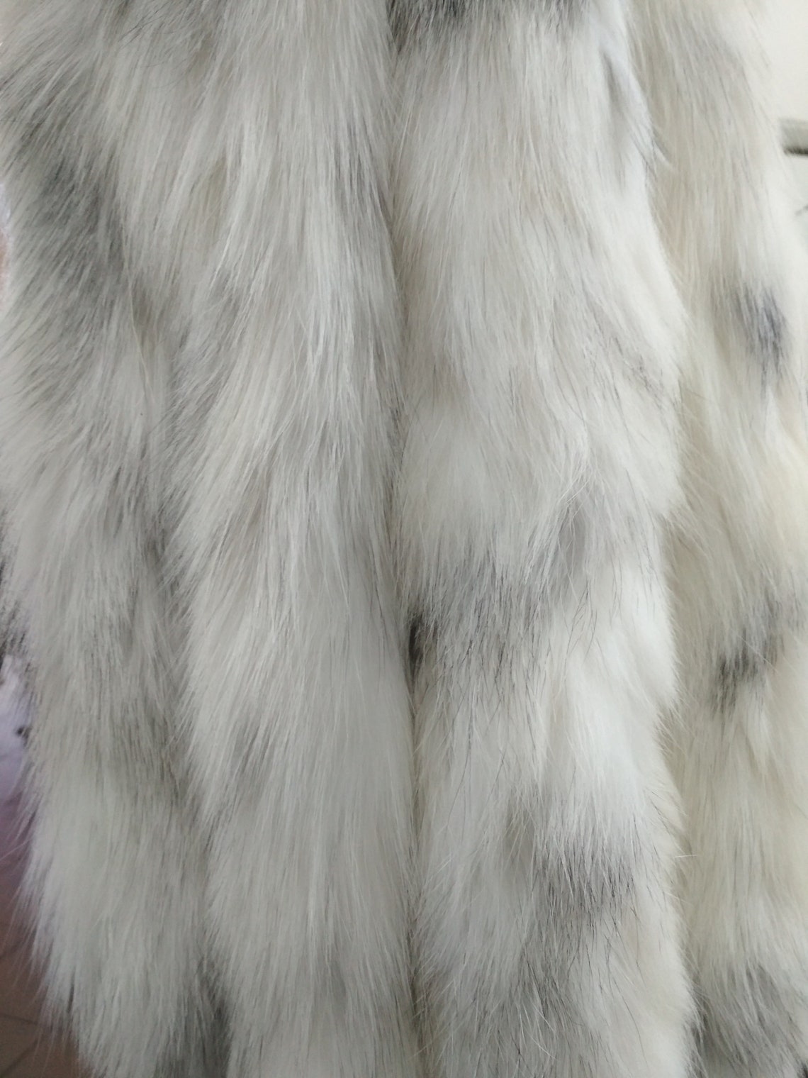 Fur white and silver Fox fluffy stripes trims diy crafts use | Etsy