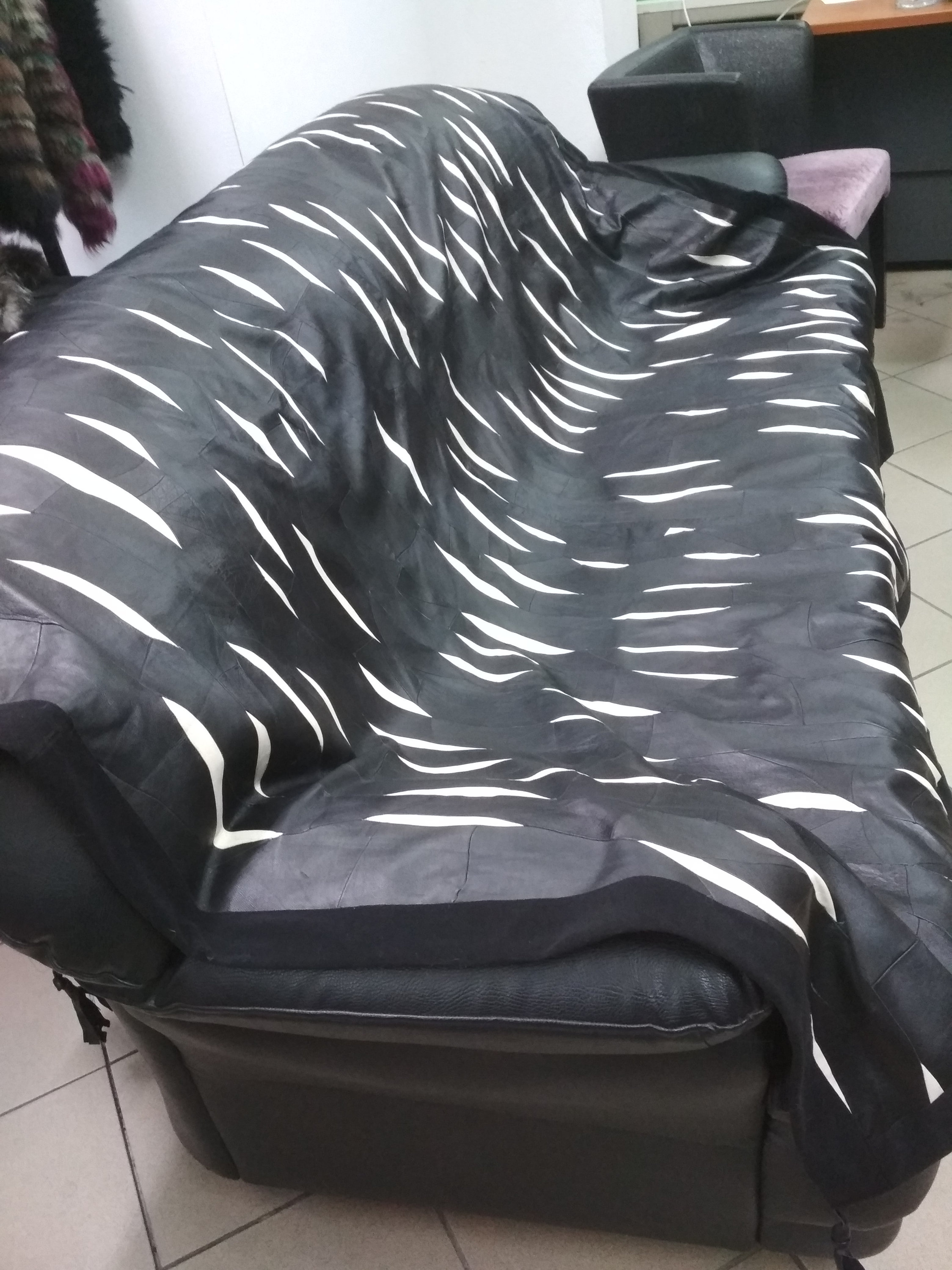 Leather Blanket Black and White Sofa Throw Cover Couch - Etsy