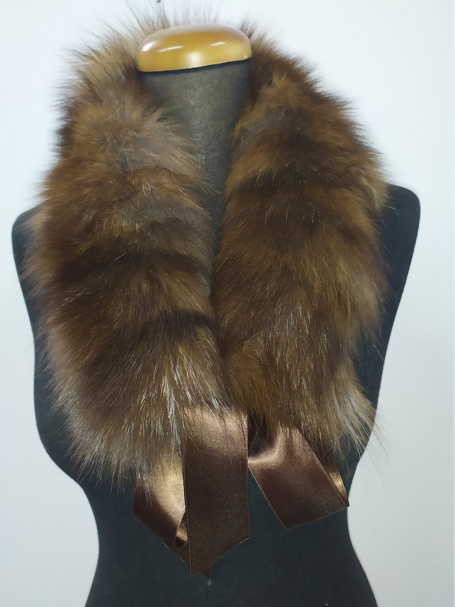 Fur Collarfox High Quality Fur Collar Brown Color Coat - Etsy