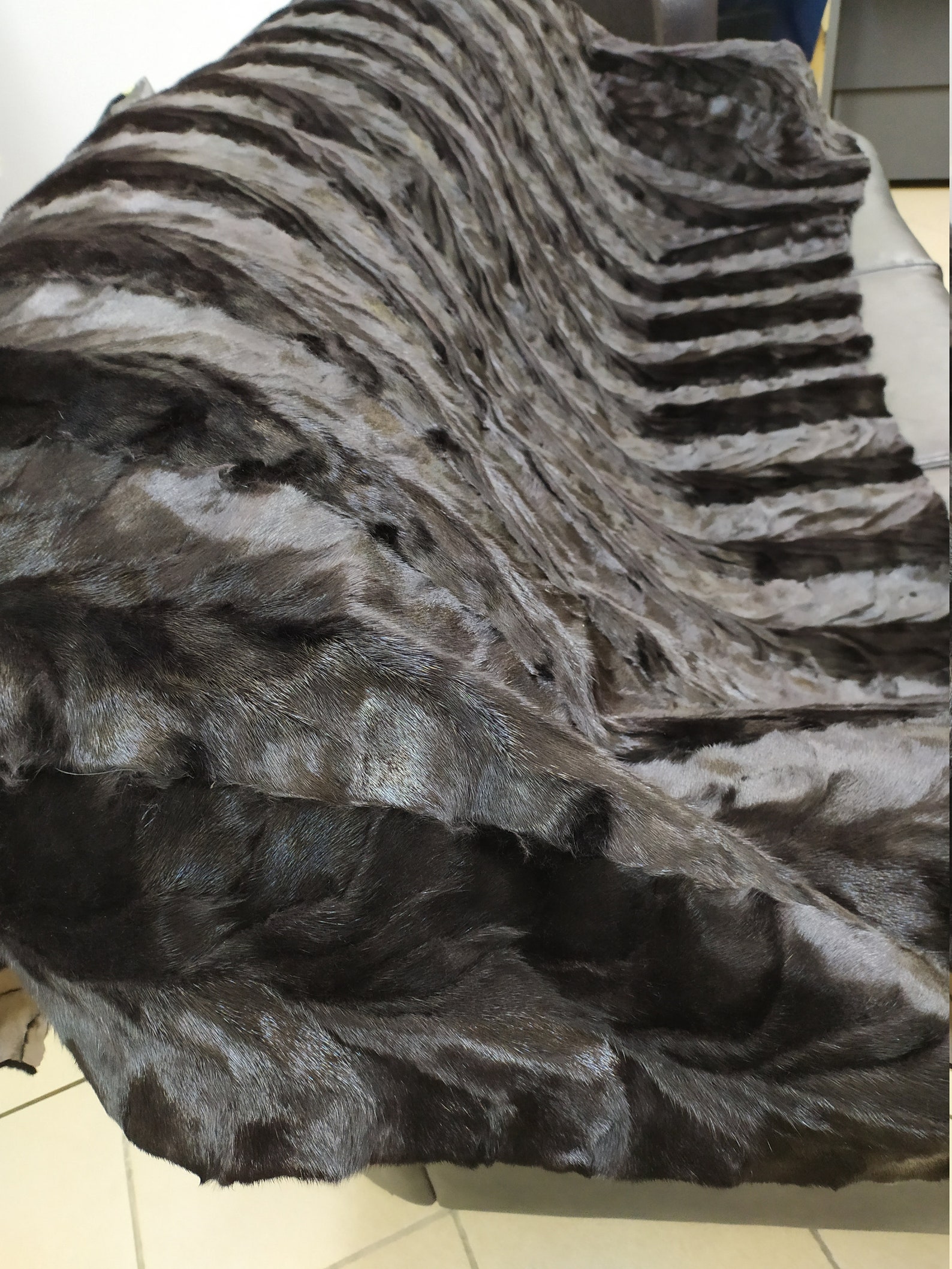 Real Mink Fur Blanket Throw Black Color Home Warmer - Etsy