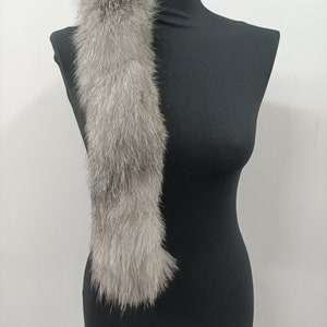 Fur Hood Trim, Real Fox Hood Trim, Silver Color,fur Collar, Fox Fur ...
