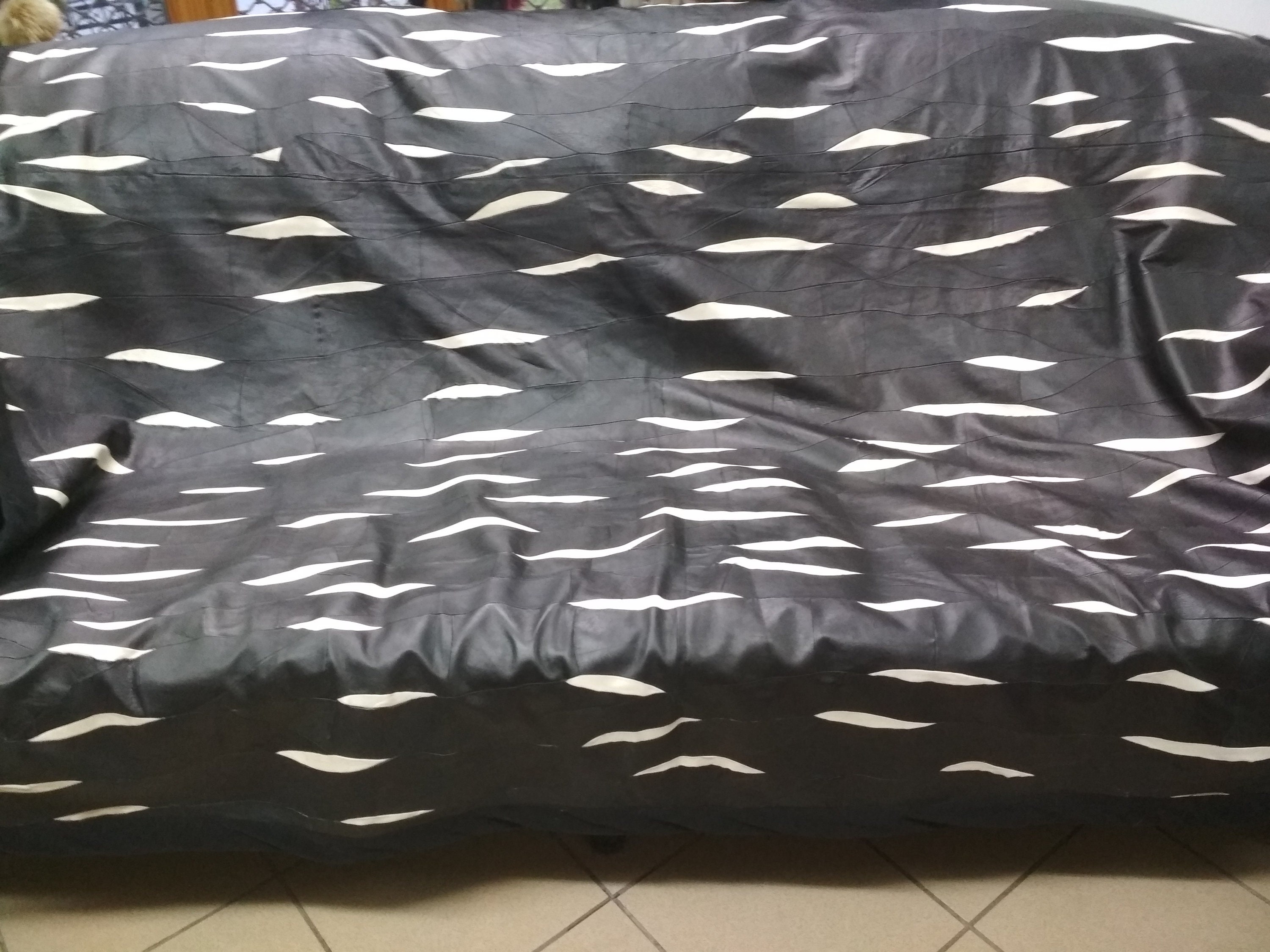 Leather Blanket Black and White Sofa Throw Cover Couch - Etsy