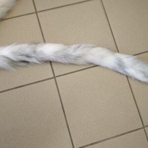 Fur White and Silver Fox Fluffy Stripes Trims Diy Crafts Use It Collar ...