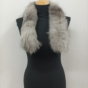 Fur Hood Trim, Real Fox Hood Trim, Silver Color,fur Collar, Fox Fur ...