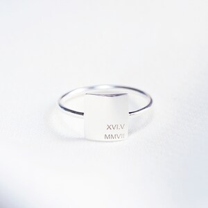 Personalized Family Name Ring | Coordinates Ring | Roman Numeral Ring ...
