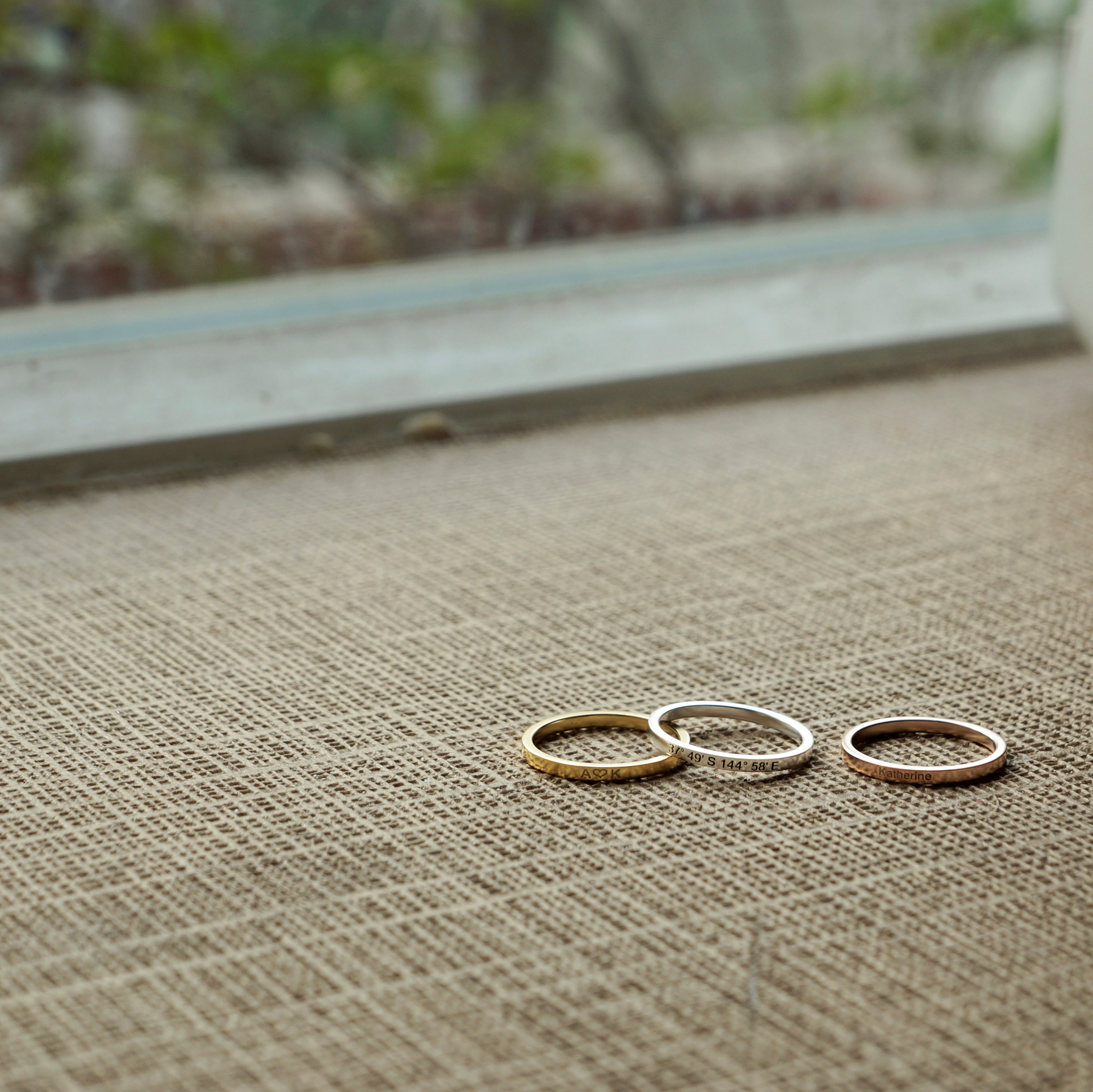 Custom Stacking Rings Stacking Ring Set Letter Ring Band | Etsy