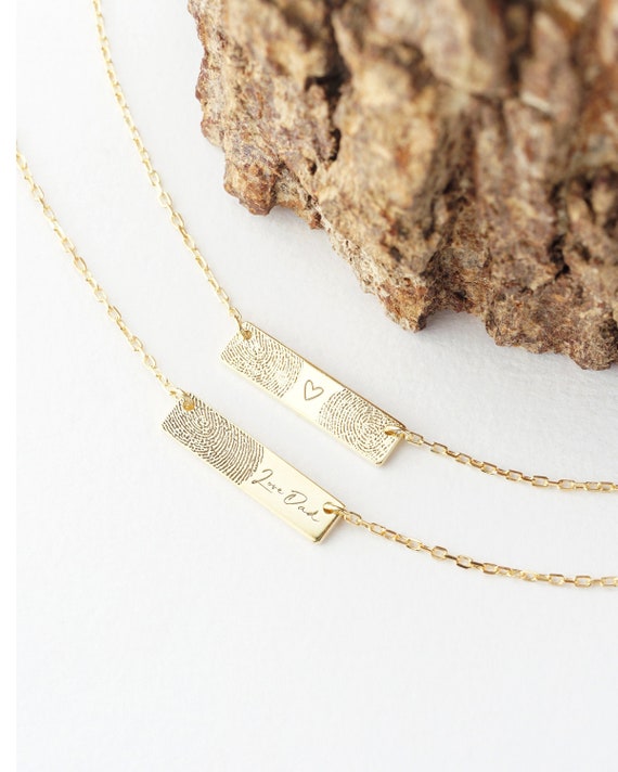 Fingerprint bar necklace store
