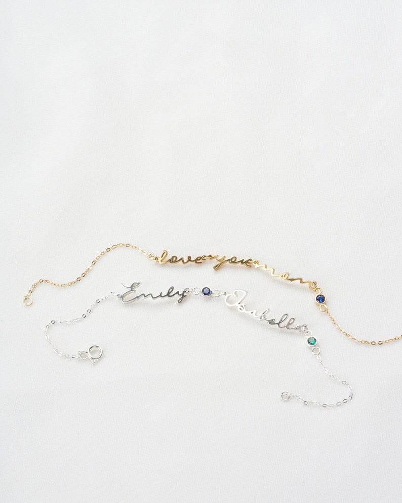 Personalized Name Bracelet | Cursive Name Jewelry | Custom Silver ...