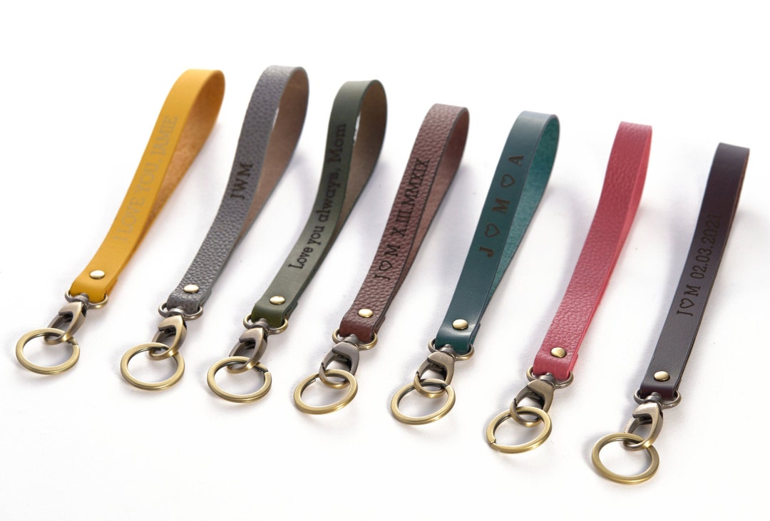 Genuine Leather Keychain | Custom Key Fob Holder | Personalized Leather ...