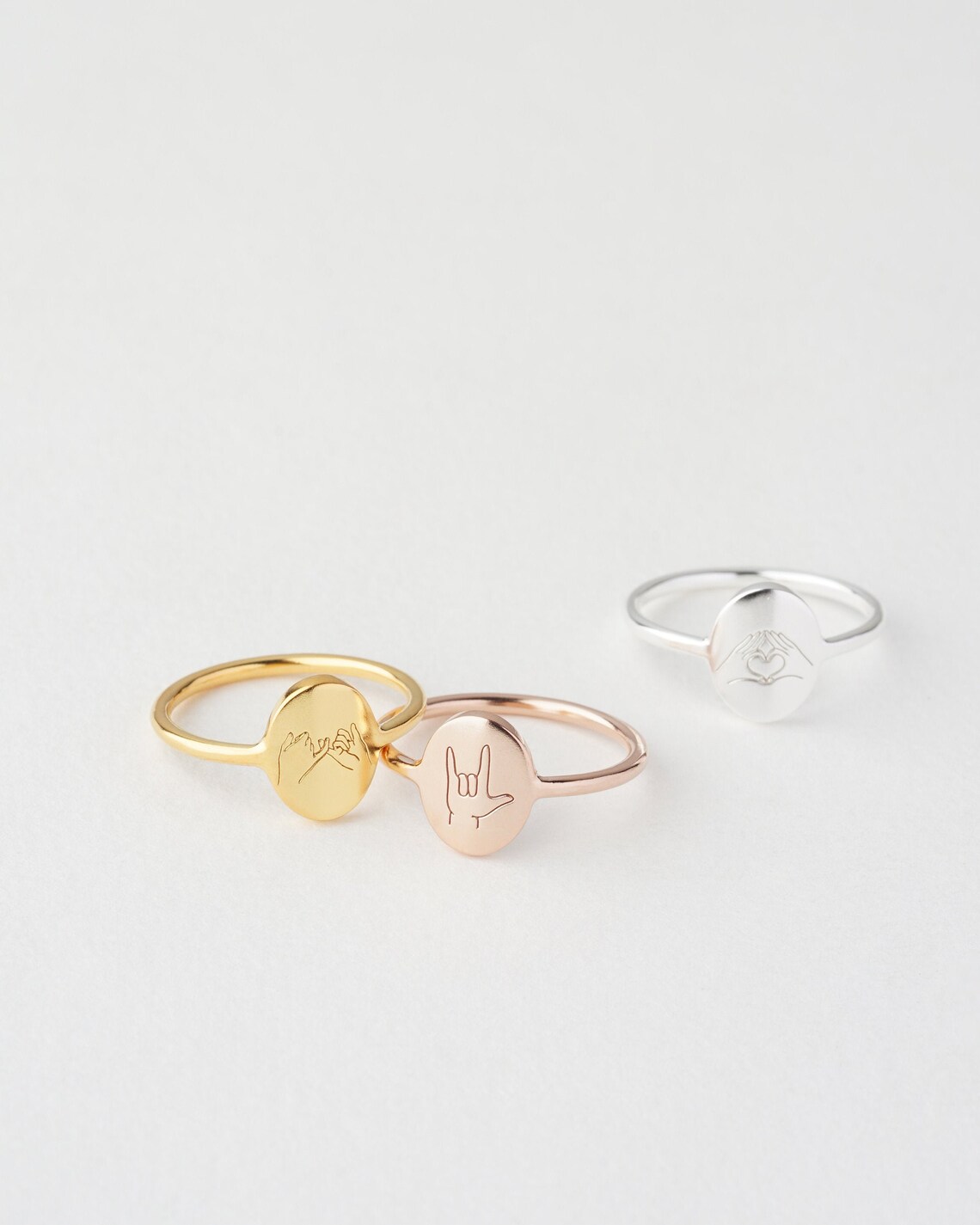 Pinky Promise Oval Ring Best Friend Jewelry Ring for - Etsy