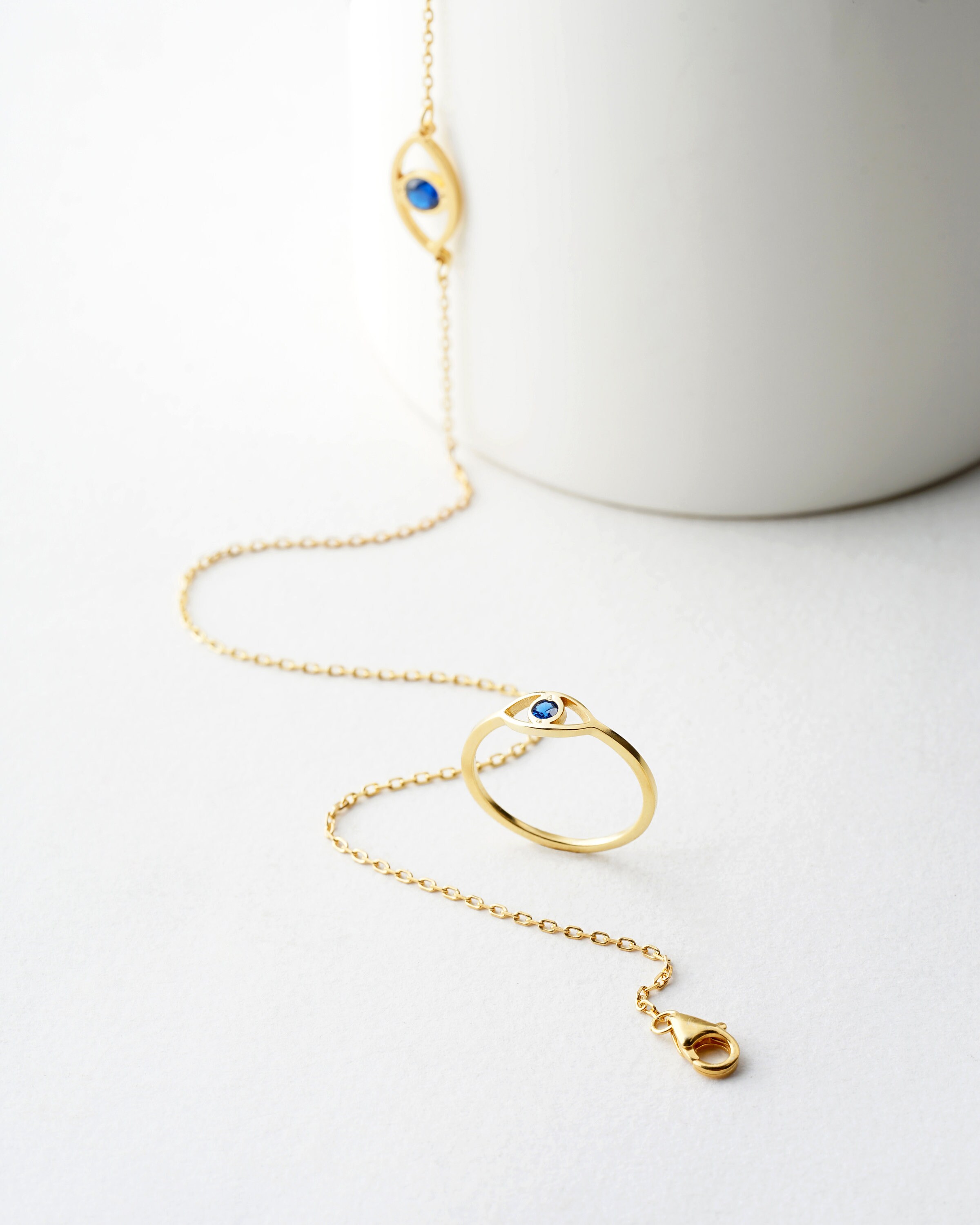 Blue Evil Eye Ring Minimalist Ring Protection Ring - Etsy