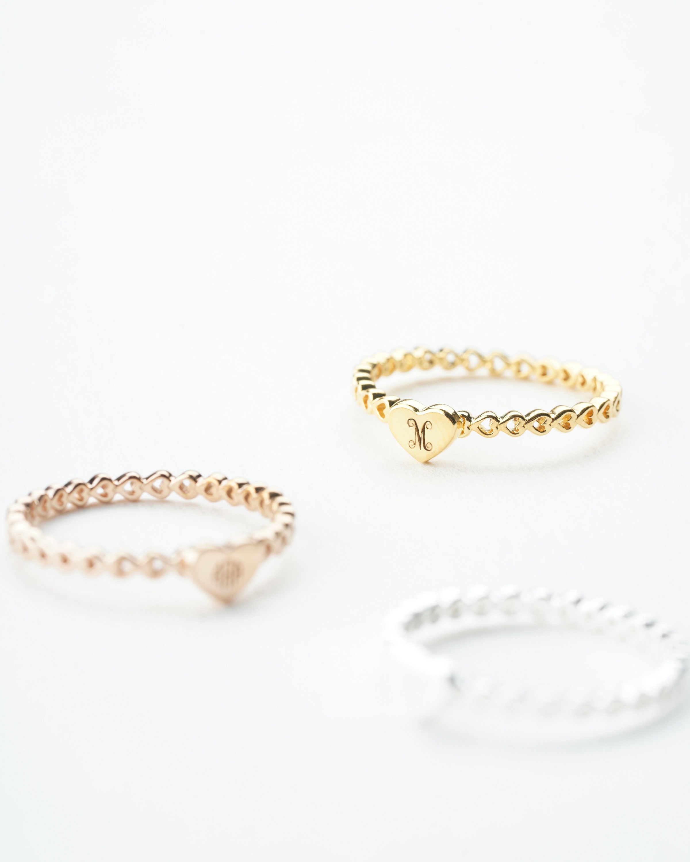 Personalized Heart Ring Minimalist Name Ring Tiny Heart | Etsy