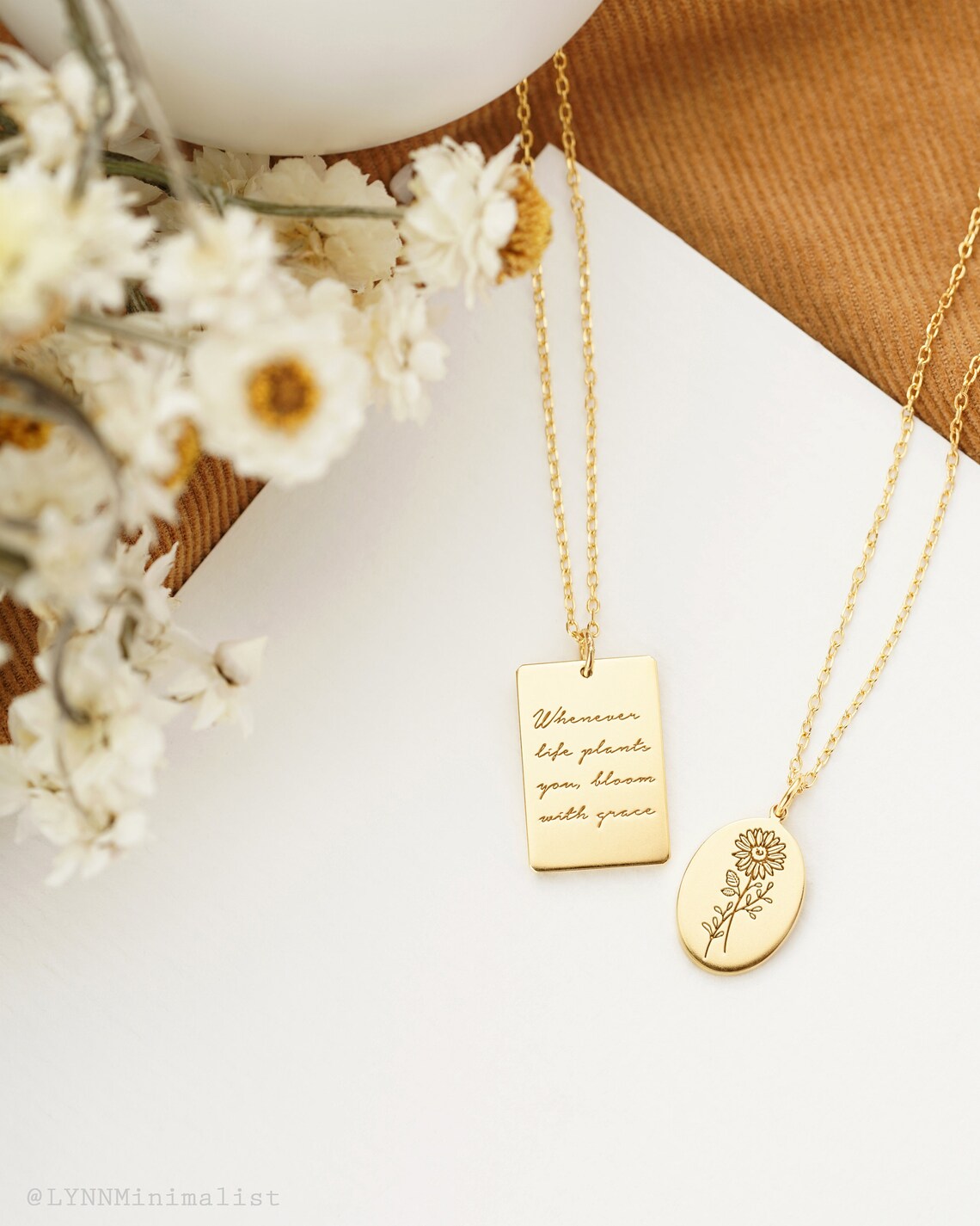 Personalized Sunflower Necklace Sunflower Charm Custom - Etsy