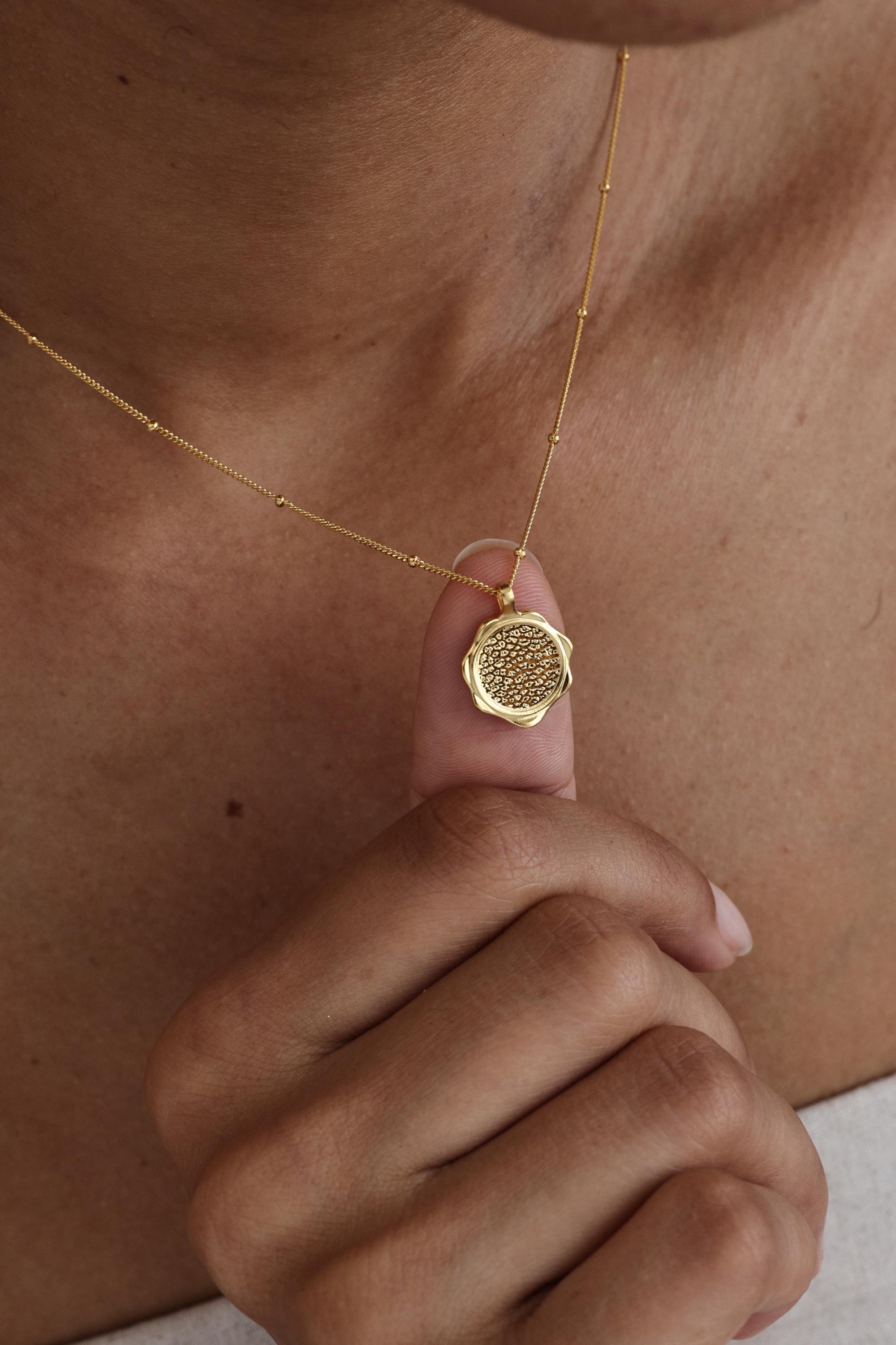 Retro Necklace With Detailed Nose Print by Lynn Minimalist | Custom ...
