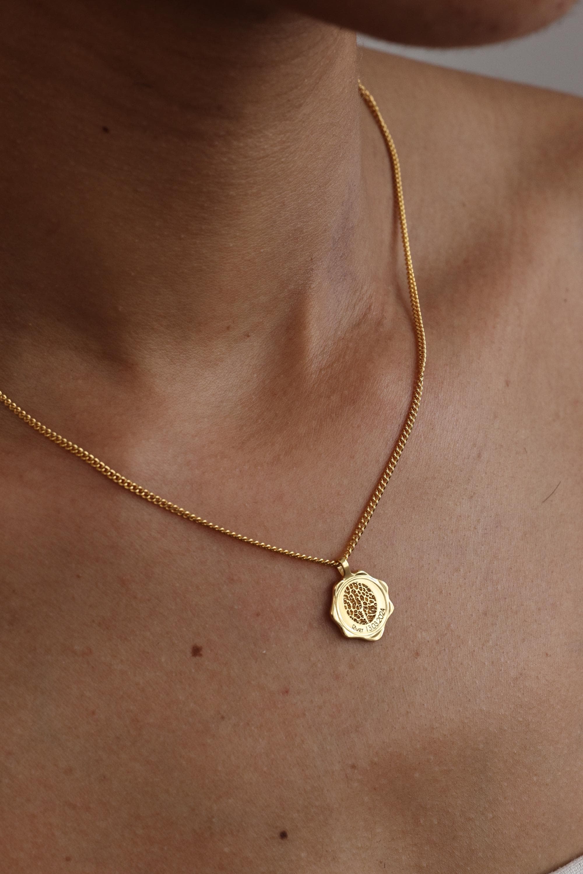 Retro Necklace With Detailed Nose Print by Lynn Minimalist | Custom ...