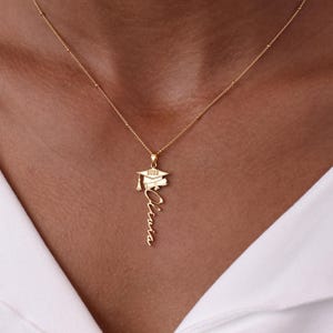 Personalized Graduation Name Charm Necklace | Class of 2025 Cap Pendant ...