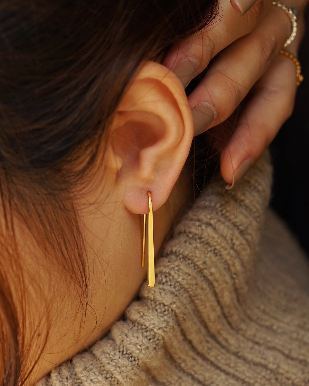 14k Gold Filled Personalized Hoop Earrings | Open Hoop Earrings ...