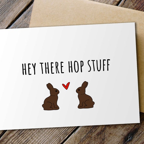 Hey There Hop Stuff Easter Card for Boyfriend Funny Printable | Etsy