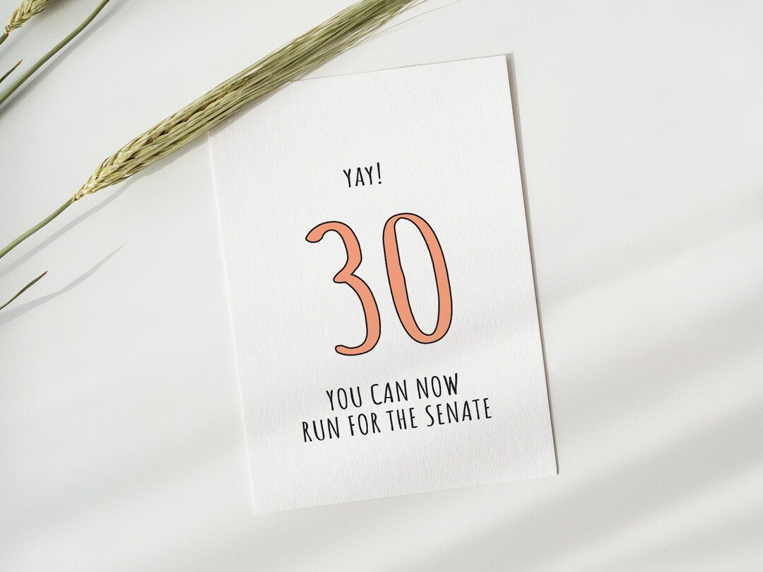 Happy 30th Birthday Senator Card Funny Bday Card for Friend - Etsy