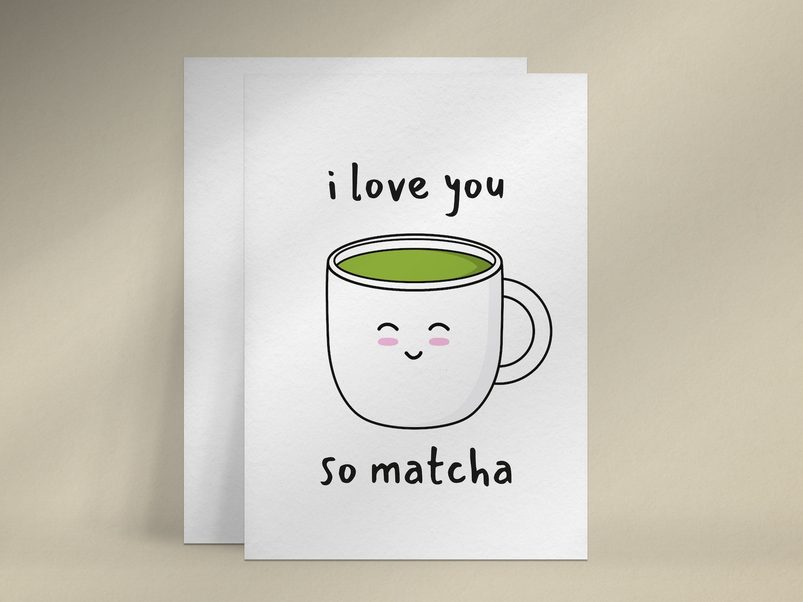 Matcha Card for Boyfriend, Love You so Matcha Greeting Card, Cute ...