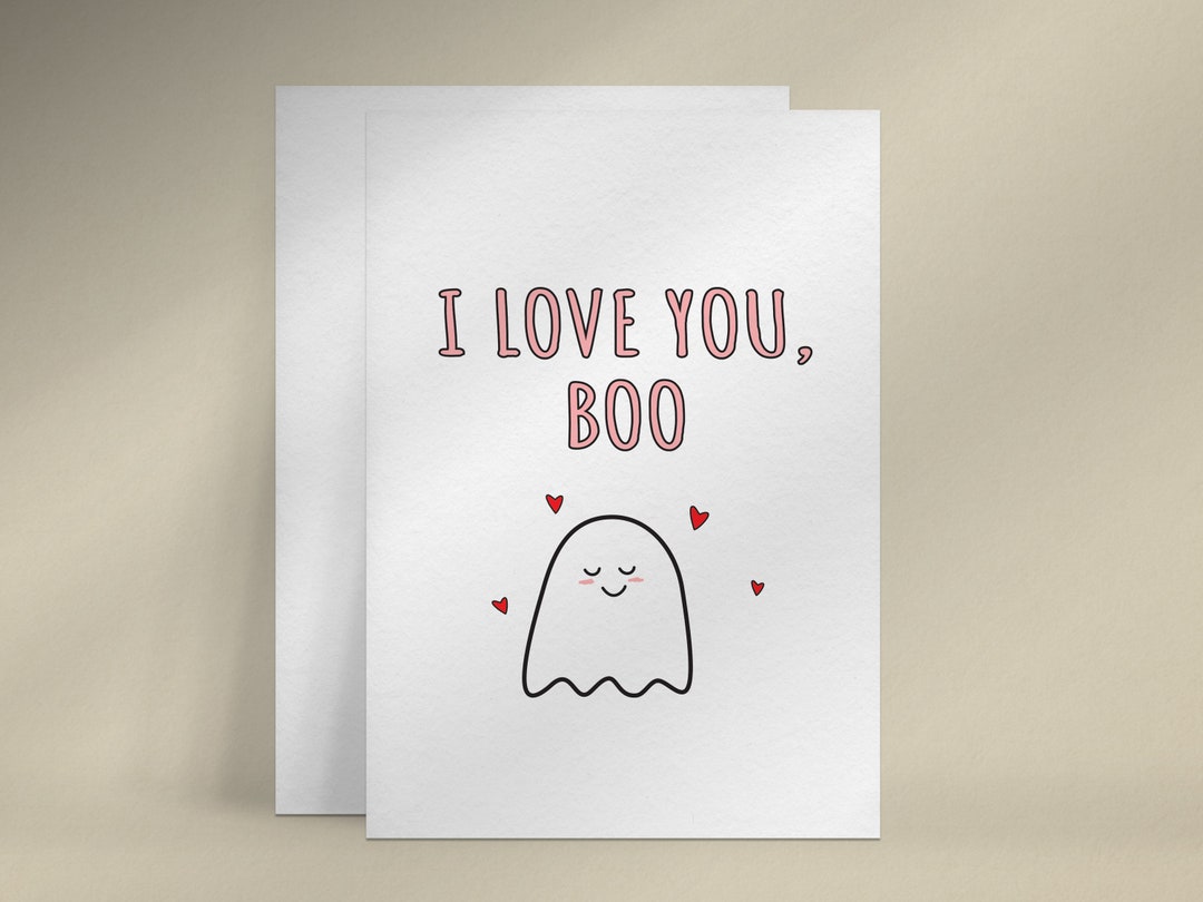 I Love You Boo Card for Boyfriend, Cute Halloween Card for Boyfriend ...