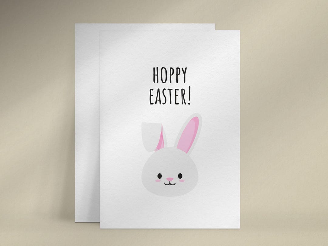 Hoppy Easter Card, Cute Card for Easter, Funny Easter Pun Card, Cute ...