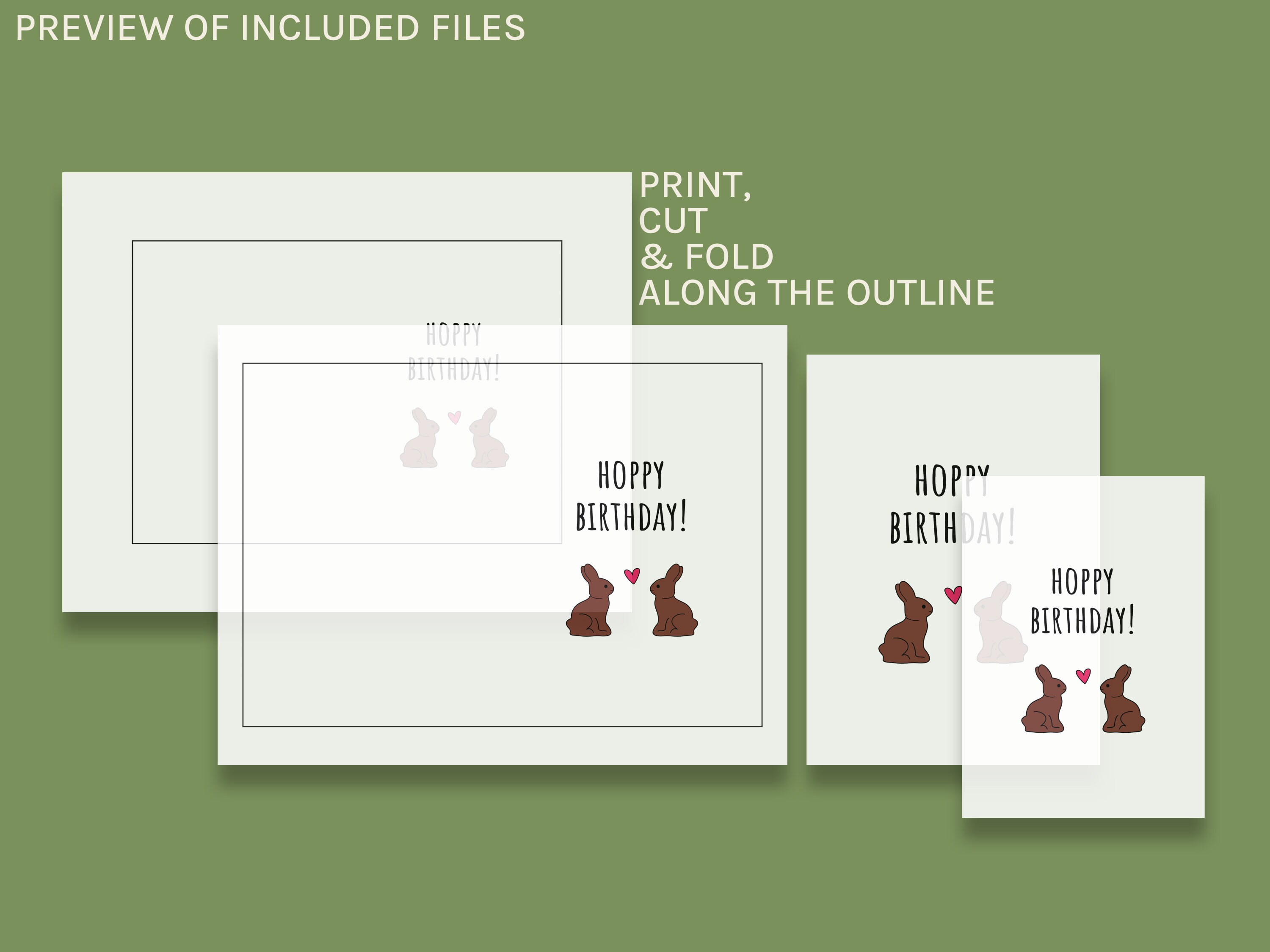 Hoppy Birthday Card, Bunny Birthday Card, Easter Birthday Card for ...